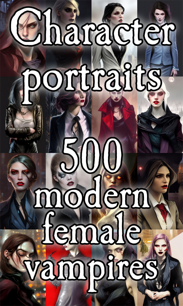 Character Portraits - 500 modern female vampires - Curadmir Press ...