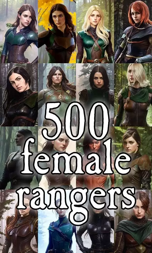 Character Portraits - 500 Human female rangers - Curadmir Press | Fantasy | DriveThruRPG