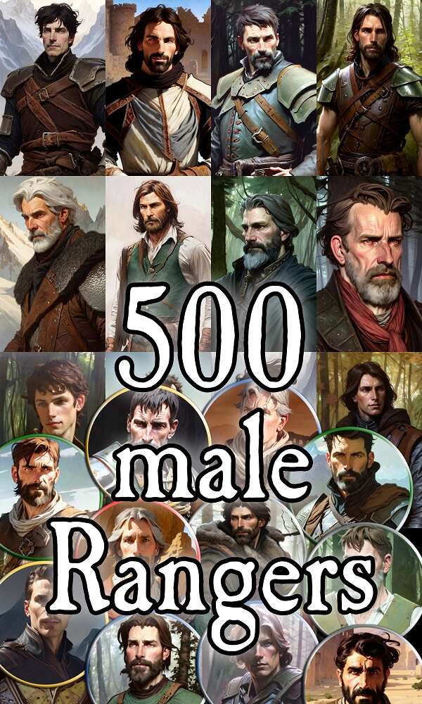 Character Portraits and Tokens - 500 Human male rangers - Curadmir ...