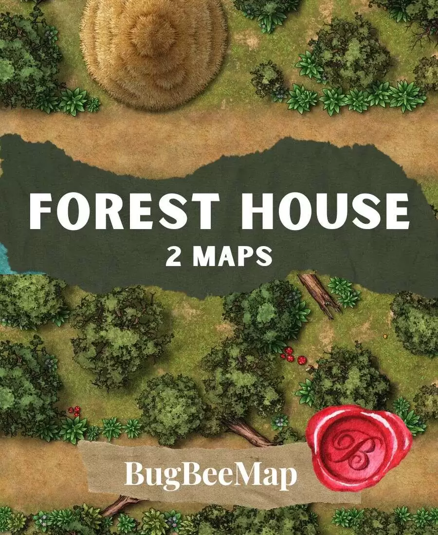 Forest House Map - 2 Maps pack - BugBeeMap | DriveThruRPG