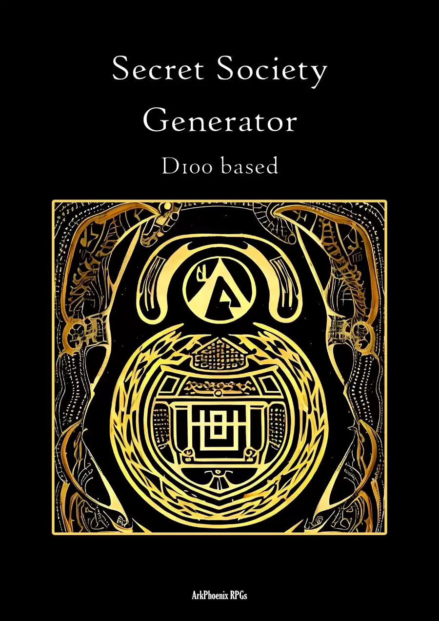 Secret Society - D100 based Generator - Arkphoenix RPGs | DriveThruRPG
