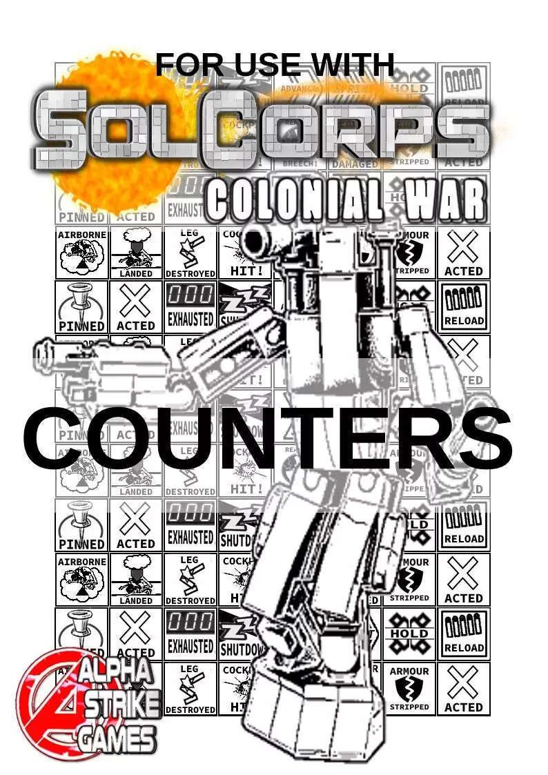 SolCorps: Colonial War - Counters - Alpha Strike Games Limited | Cards ...