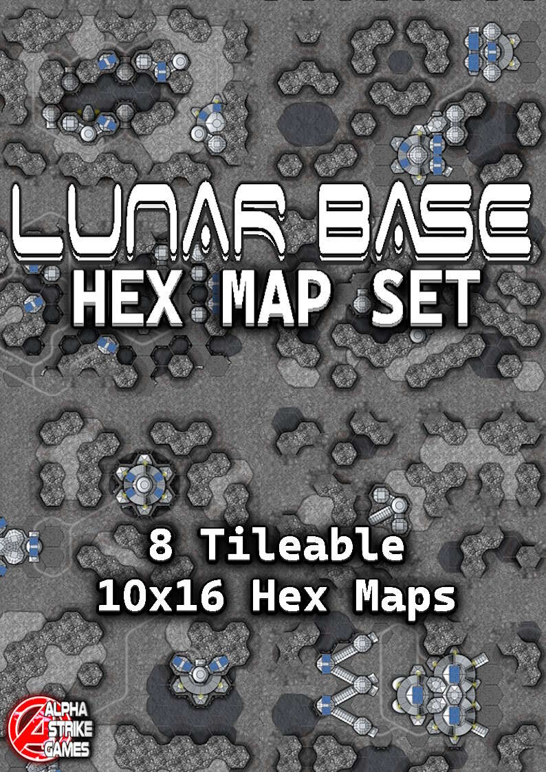 Lunar Base Hex Map Set - Alpha Strike Games Limited | Hex Maps | Hex Maps | DriveThruRPG