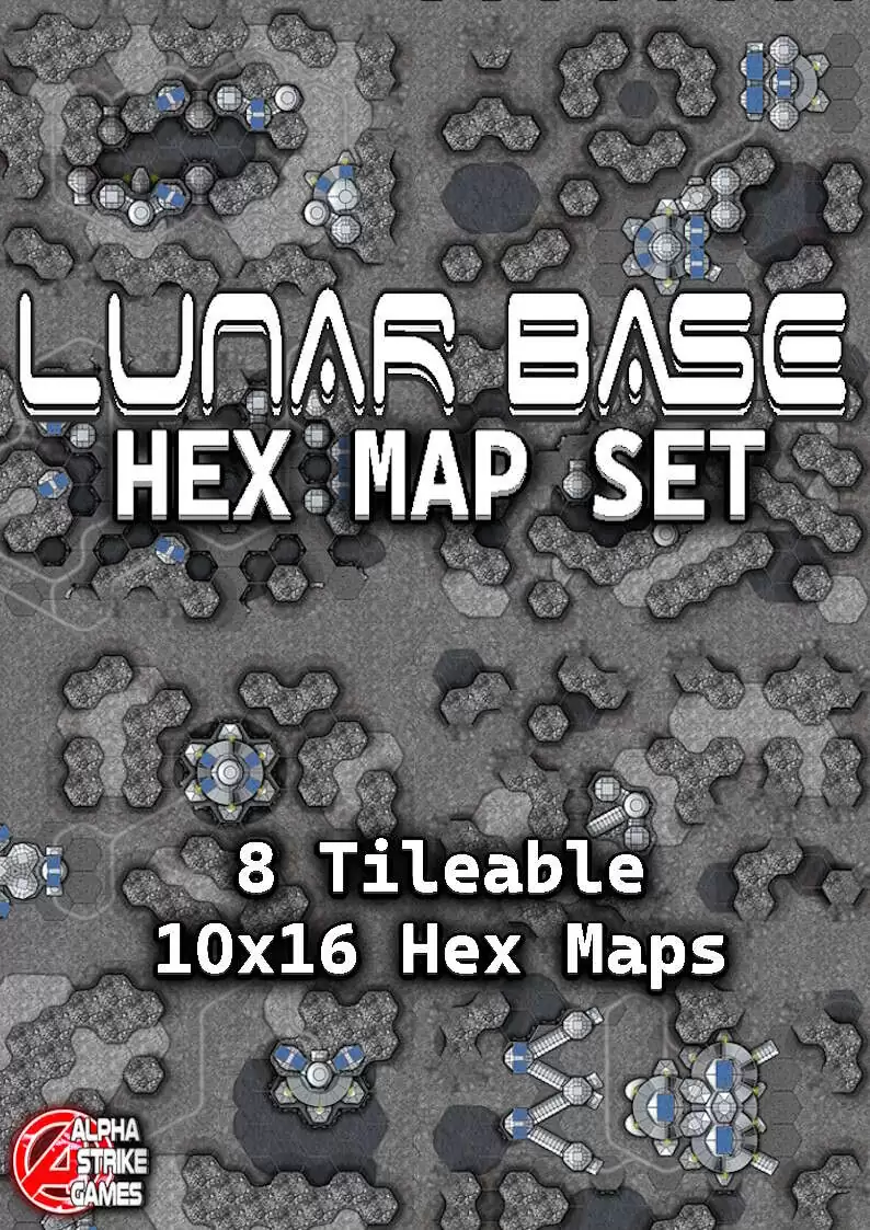 Lunar Base Hex Map Set - Alpha Strike Games Limited | Hex Maps | Hex Maps | DriveThruRPG