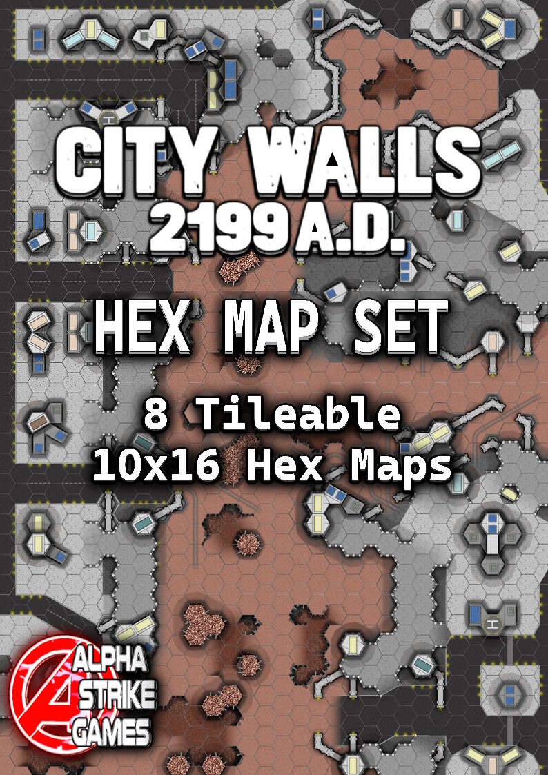 City Walls 2199AD Hex Map Set - Alpha Strike Games Limited | Hex Maps ...
