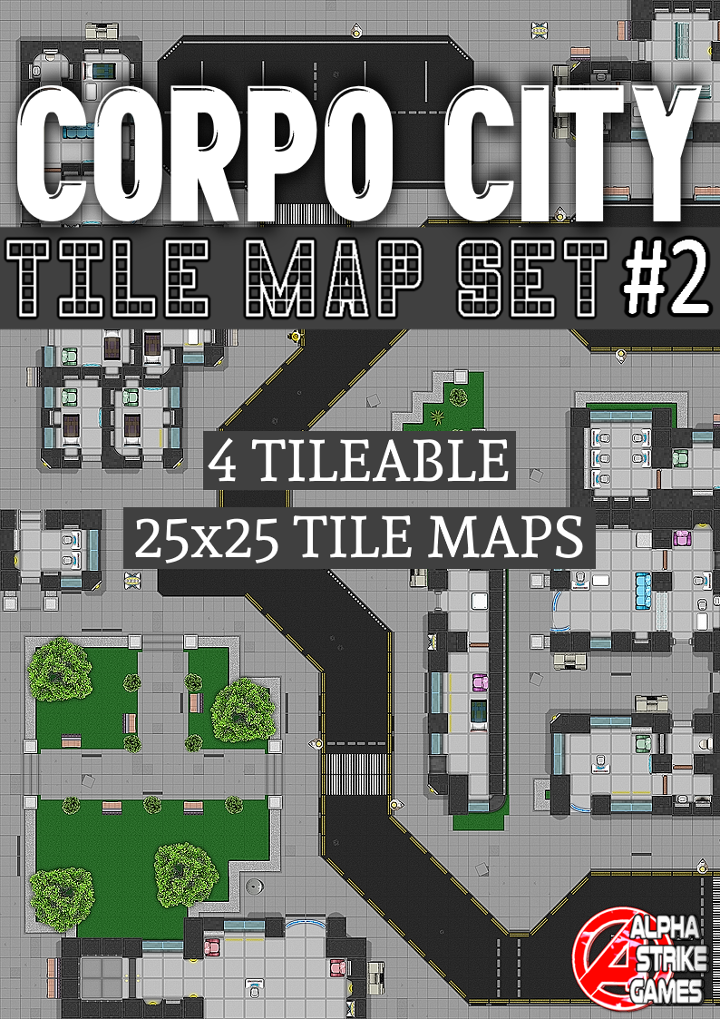 Corpo City Tile Map Set #2 - Alpha Strike Games Limited | Tile Maps | Tile Maps | DriveThruRPG