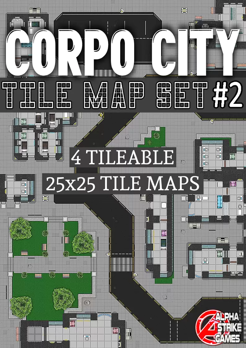 Corpo City Tile Map Set #2 - Alpha Strike Games Limited | Tile Maps | Tile Maps | DriveThruRPG