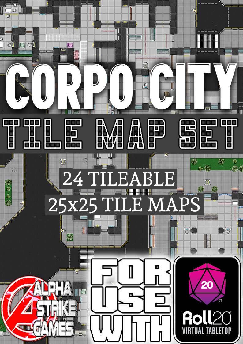 Corpo City Tile Map Set (VTT) - Alpha Strike Games Limited | For Roll20 ...