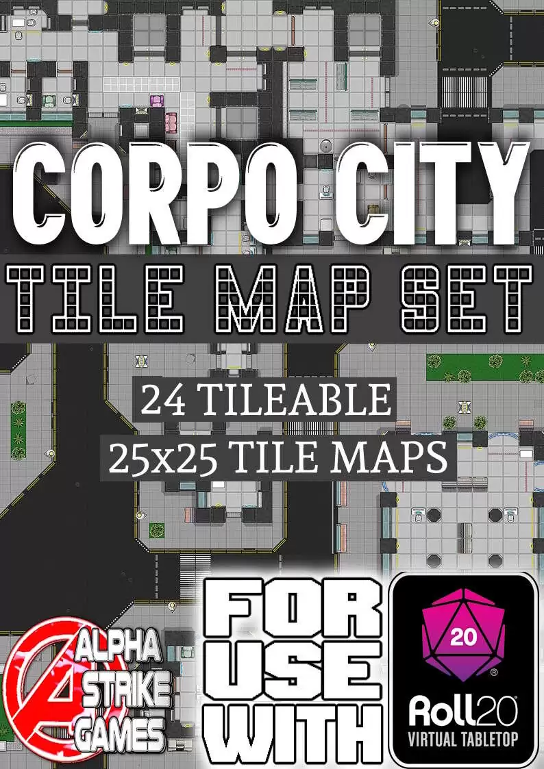 Corpo City Tile Map Set (VTT) - Alpha Strike Games Limited | For Roll20 ...
