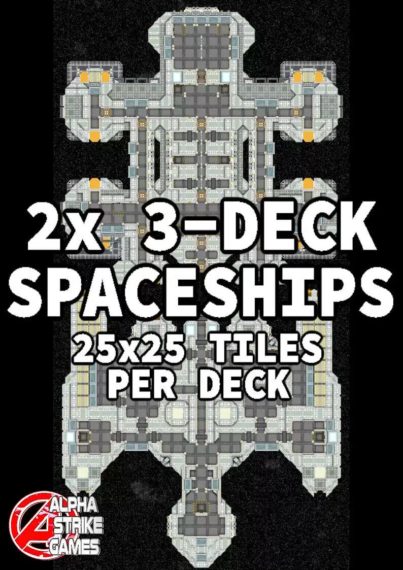 2x 3-Deck Spaceships - Alpha Strike Games Limited | Tile Maps | Tile ...