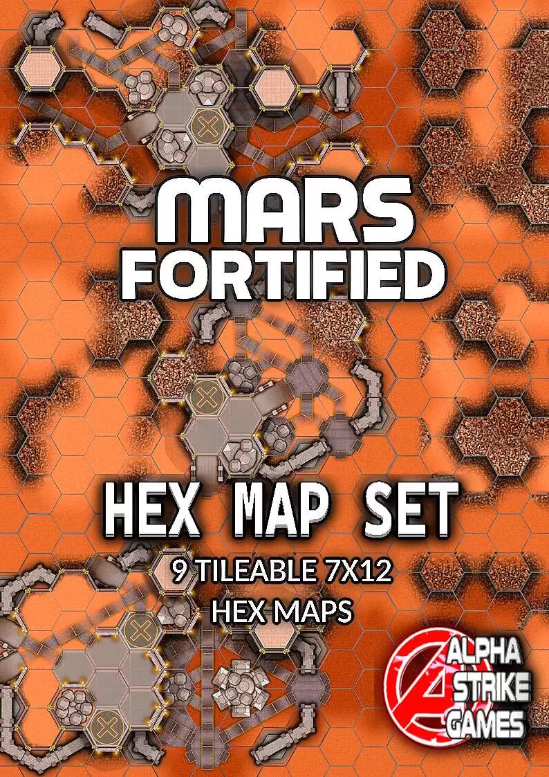 Mars Fortified Hex Map Set - Alpha Strike Games Limited | Hex Maps | DriveThruRPG