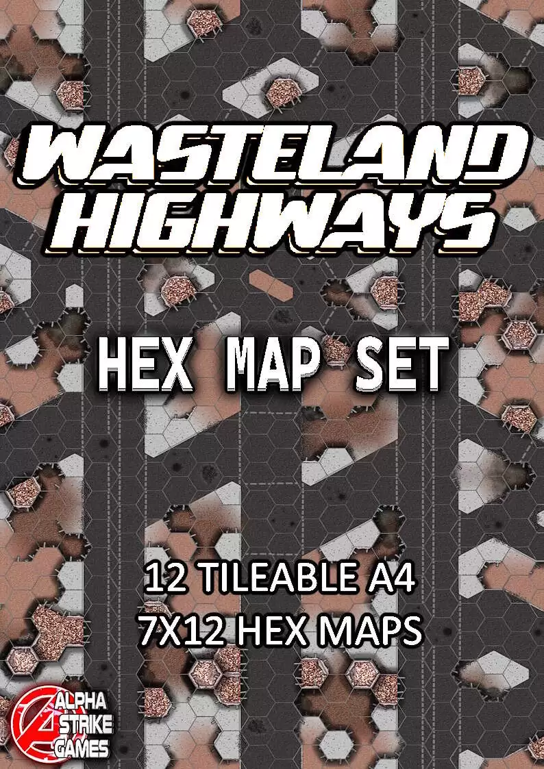 Wasteland Highways Hex Map Set - Alpha Strike Games Limited | Hex Maps ...