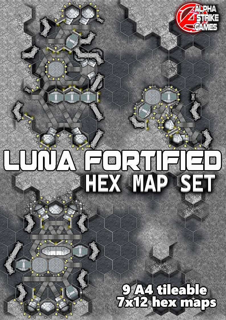 Luna Fortified Hex Map Set - Alpha Strike Games Limited | Hex Maps | DriveThruRPG