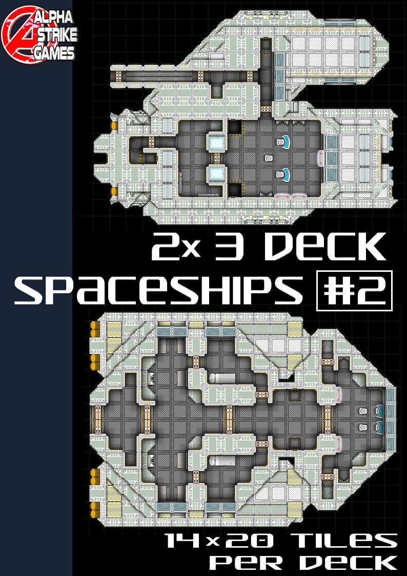 2x 3-Deck Spaceships #2 - Alpha Strike Games Limited | Tile Maps | Tile ...