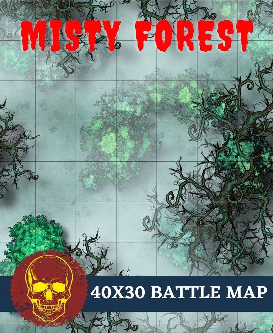 Misty Forest map: 40X30 BATTLE MAP (N0.8) - suwat | DriveThruRPG