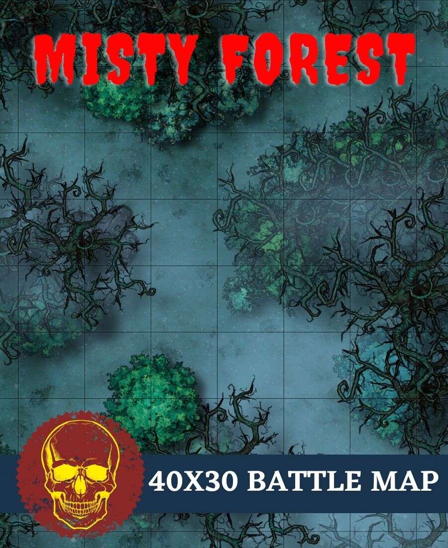 Misty Forest map: 40X30 BATTLE MAP (N0.9) - suwat | DriveThruRPG