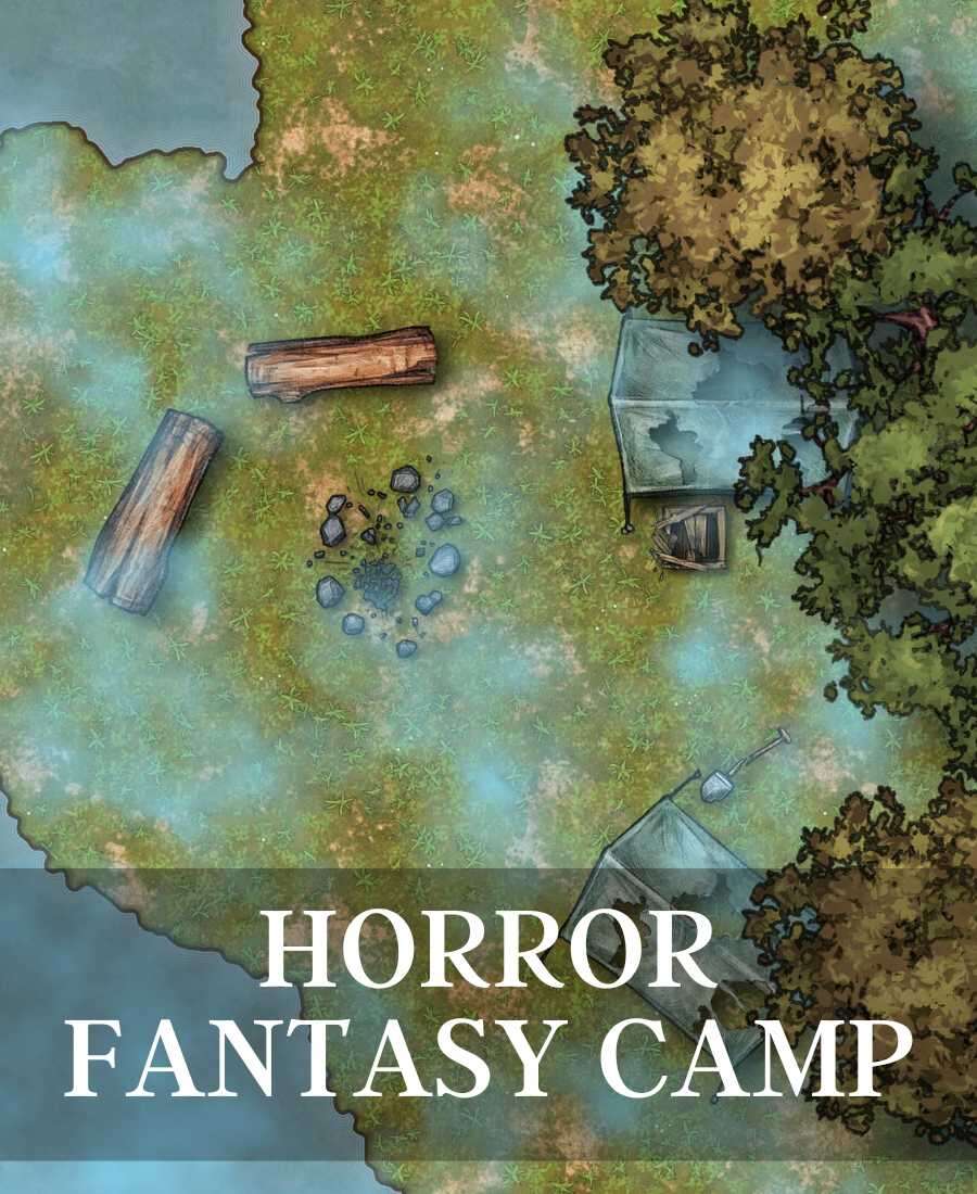 Horror Fantasy Camp RPG Encounter Battle Map - Sesiana | DriveThruRPG