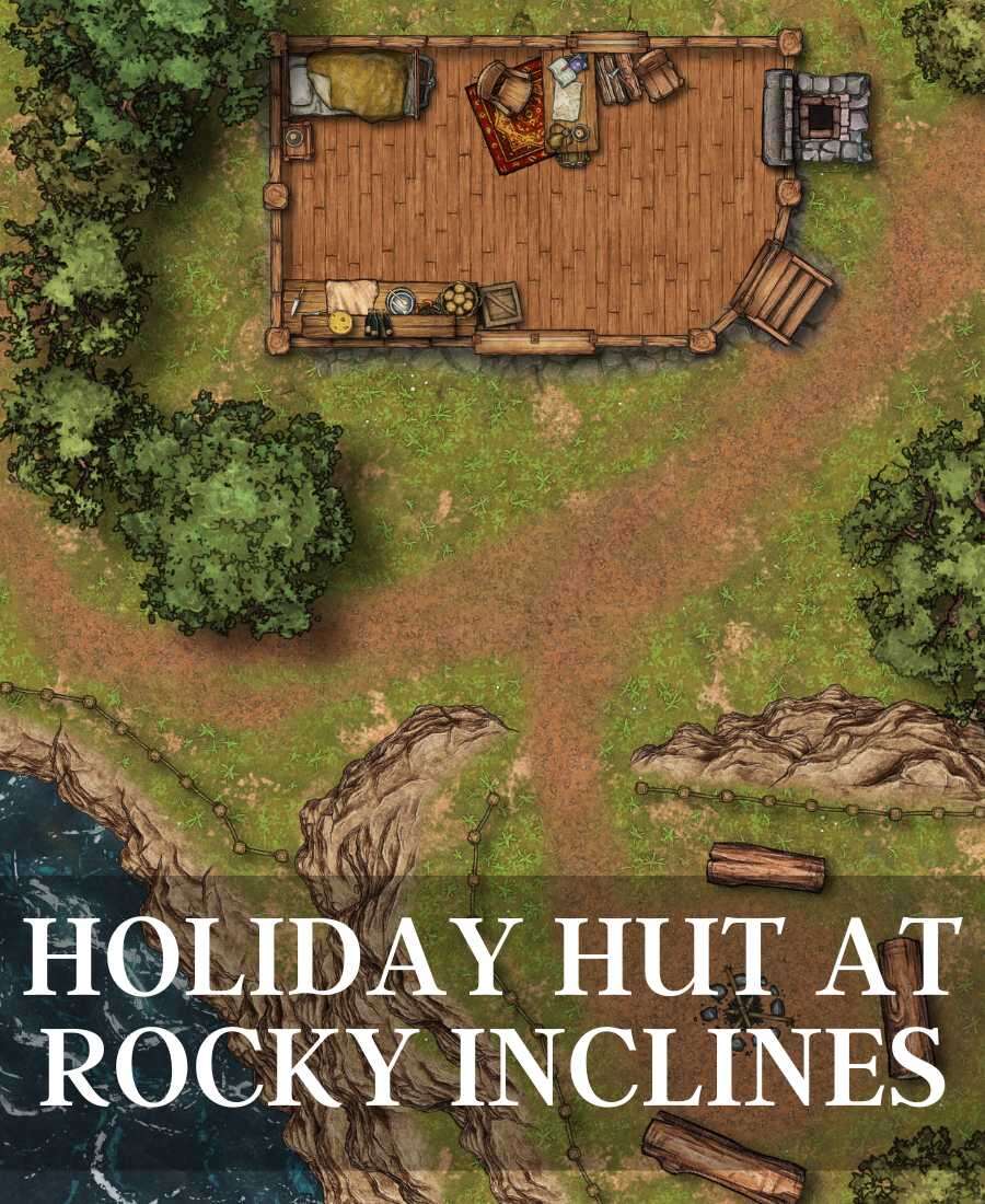 Holiday hut at rocky inclines RPG Encounter Battle Map - Sesiana ...