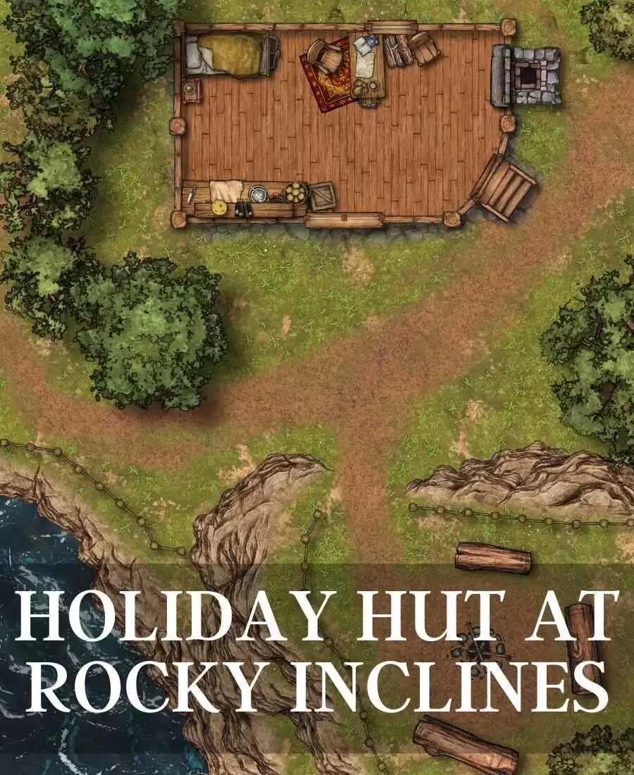 Holiday hut at rocky inclines RPG Encounter Battle Map - Sesiana ...