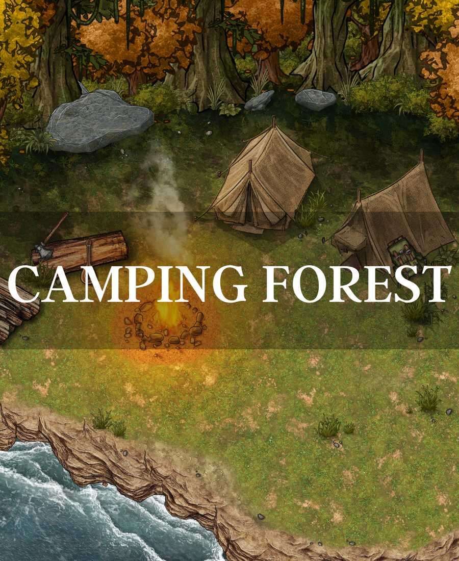 Camping forest RPG Encounter Battle Map - Sesiana | DriveThruRPG