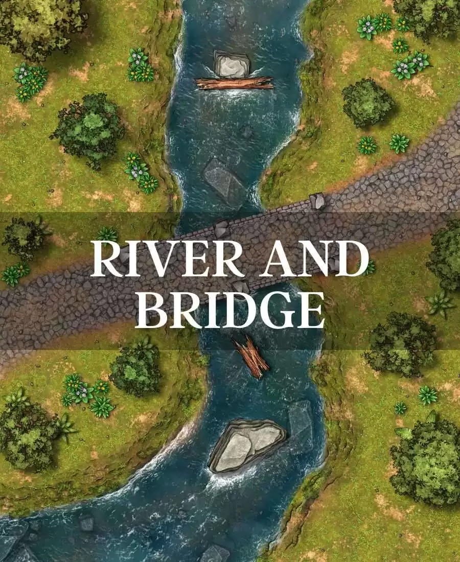 River and Bridge Encounter Battle Map - Sesiana | DriveThruRPG