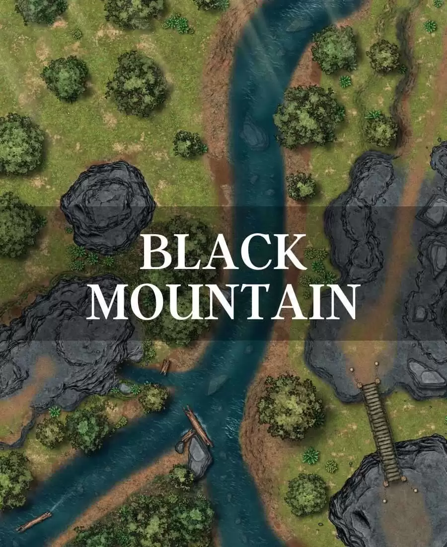 Black mountain Encounter Battle Map - 66x66 - Sesiana | DriveThruRPG