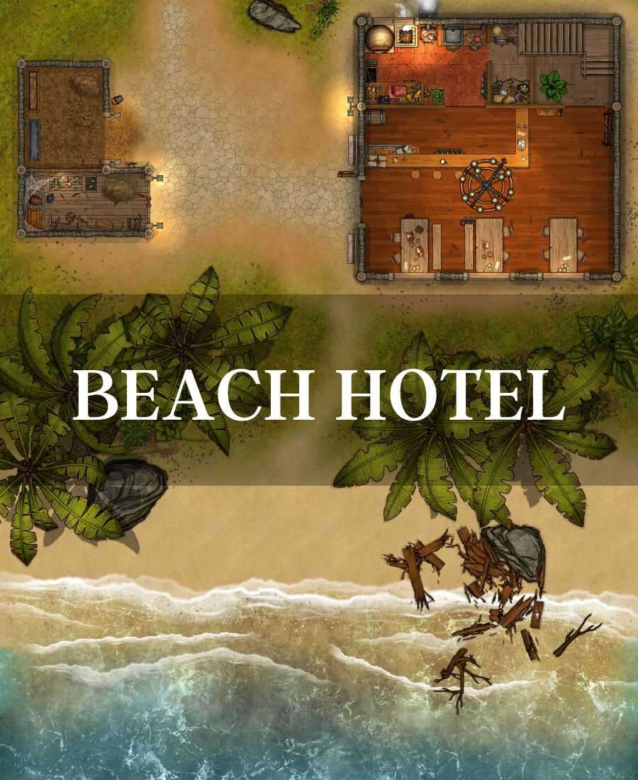 Beach Hotel Multi-Level RPG Encounter Battle Map - 30x40 - Sesiana ...