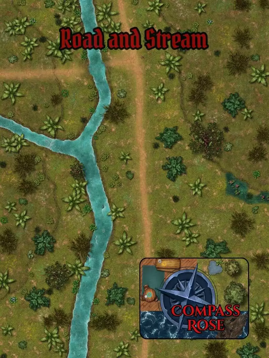 Road and Stream - map set - Compass Rose | DriveThruRPG