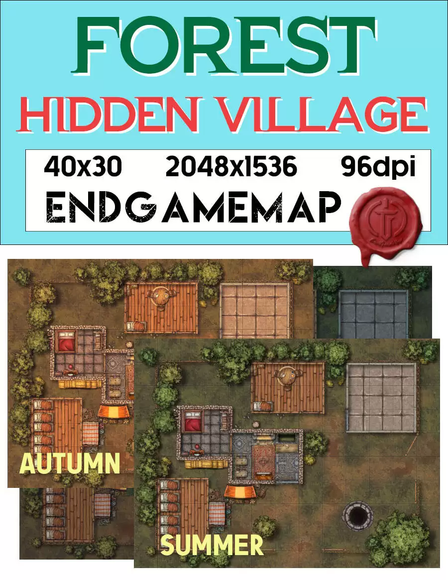 Forest Hidden Village - EndGameMap - EndGameMap | DriveThruRPG