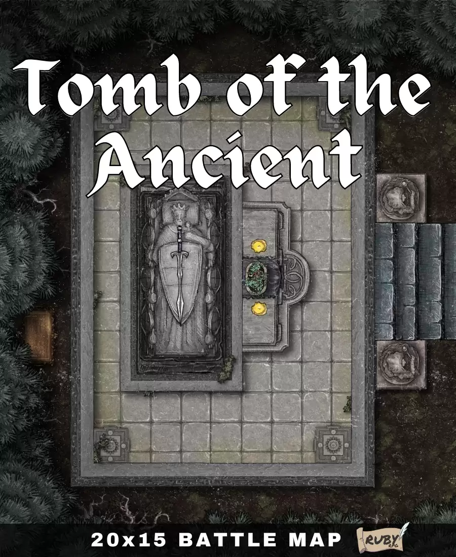20x15 Battle Map - Tomb of the Ancient - RubyRPG | DriveThruRPG