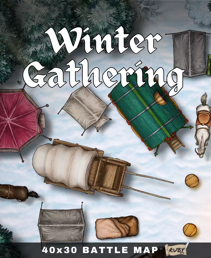 40x30 Battle Map - Winter Gathering - RubyRPG | DriveThruRPG