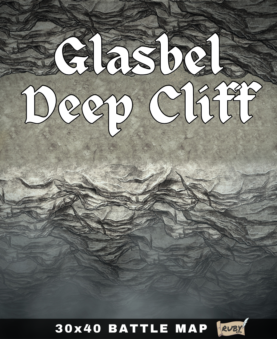 30x40 Battle Map - Glasbel Deep Cliff Map - RubyRPG | DriveThruRPG