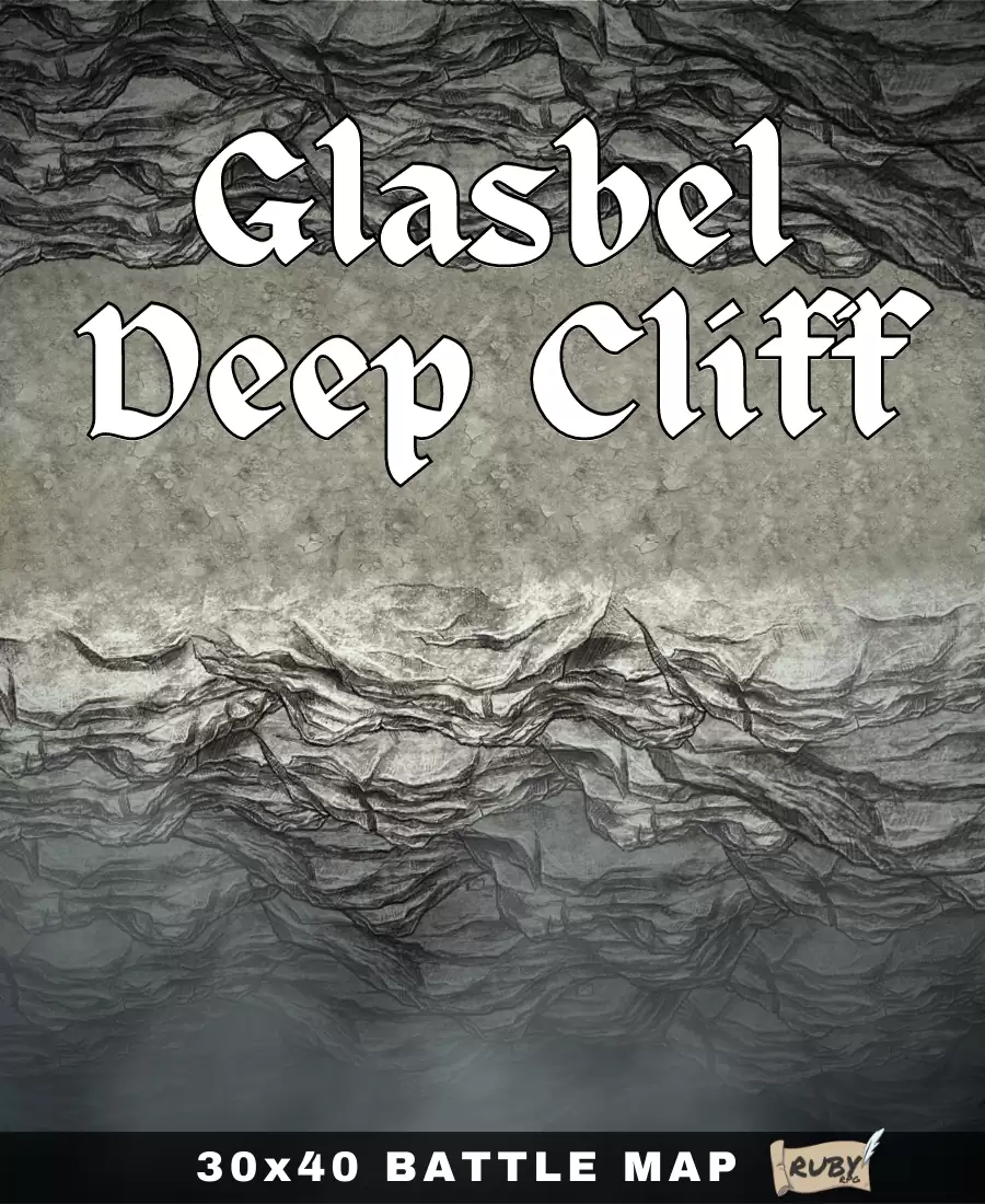 30x40 Battle Map - Glasbel Deep Cliff Map - RubyRPG | DriveThruRPG