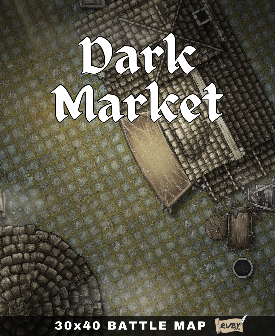 30x40 Battle Map - Dark Market - RubyRPG | DriveThruRPG