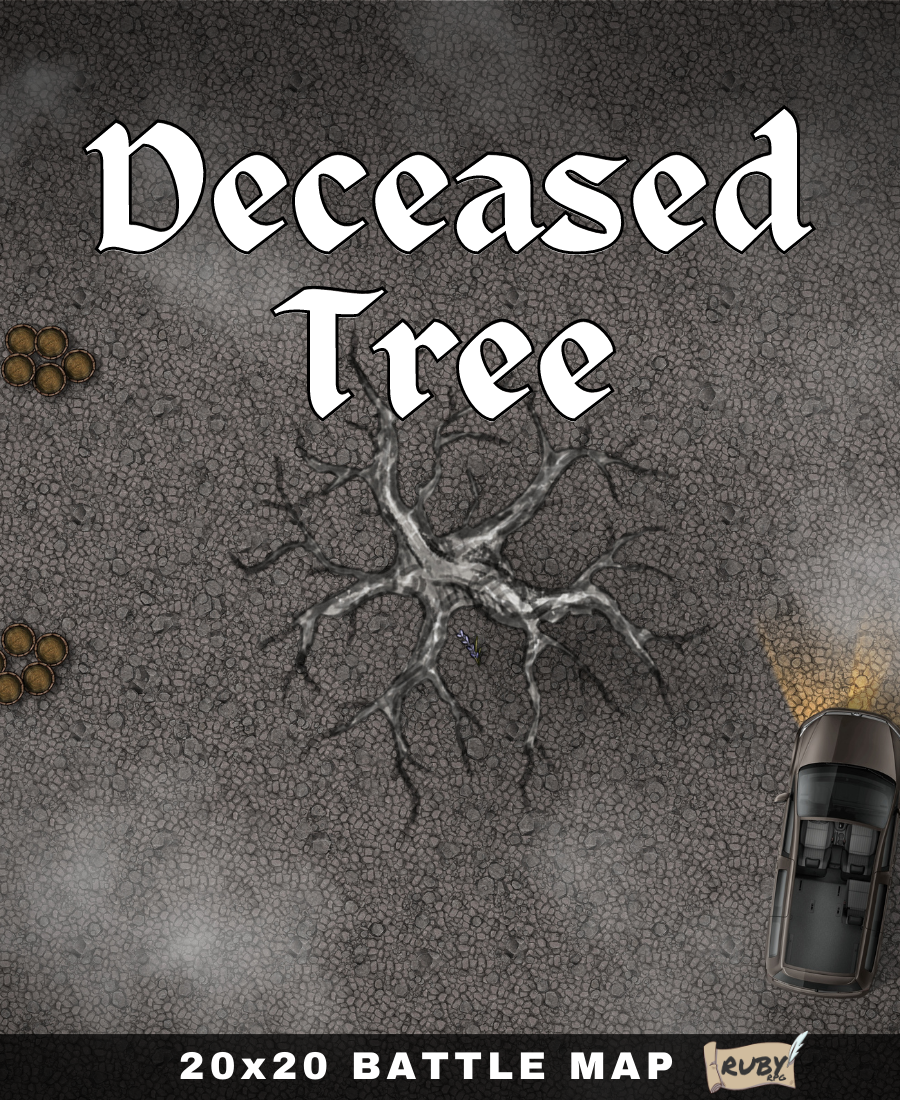 20x20 Battle Map - Deceased Tree - RubyRPG | DriveThruRPG