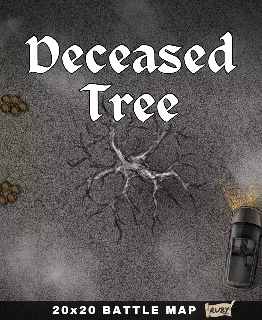 20x20 Battle Map - Deceased Tree - RubyRPG | DriveThruRPG
