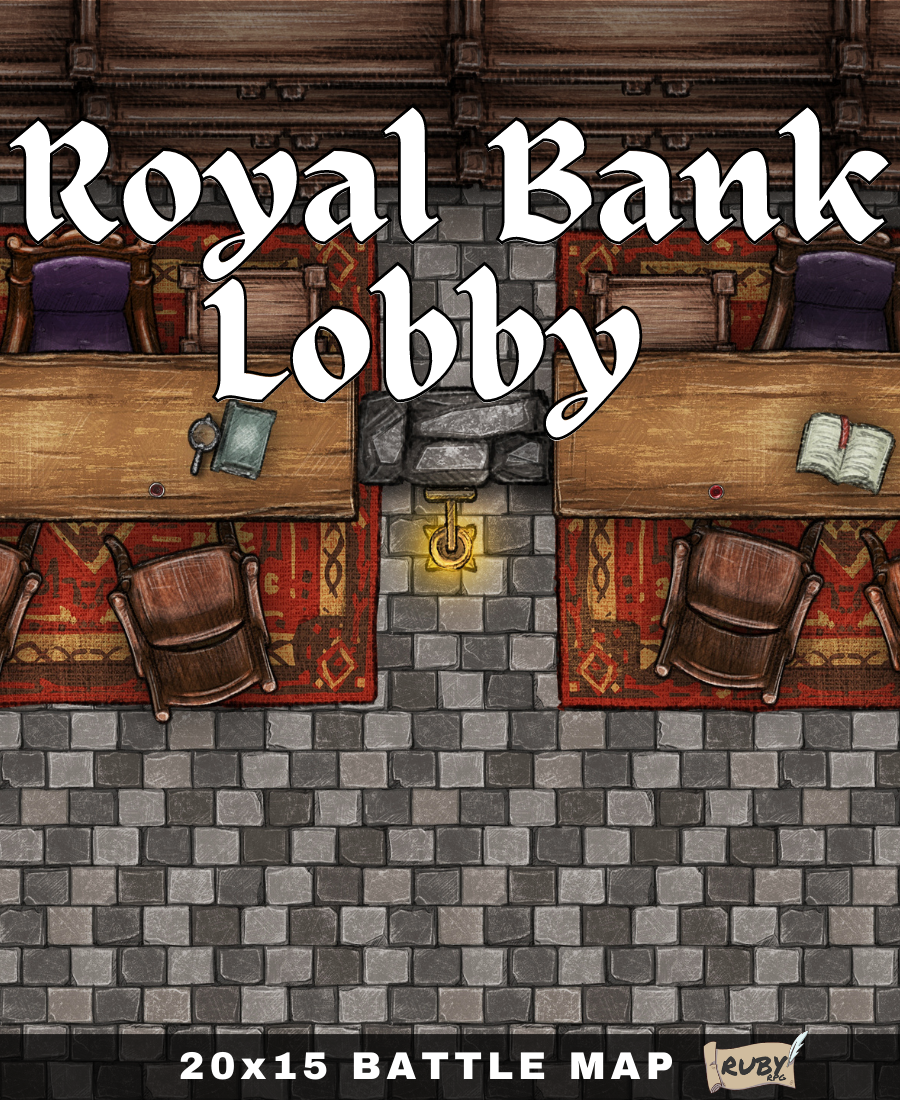 20x15 Battle Map - Royal Bank Lobby Trading Negotiation Room - RubyRPG ...