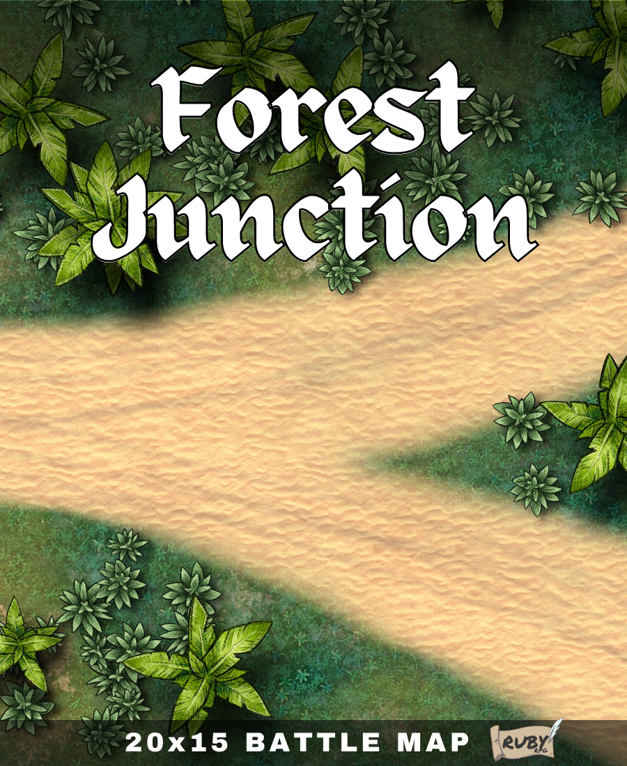 20x15 Battle Map - Forest Junction - RubyRPG | DriveThruRPG
