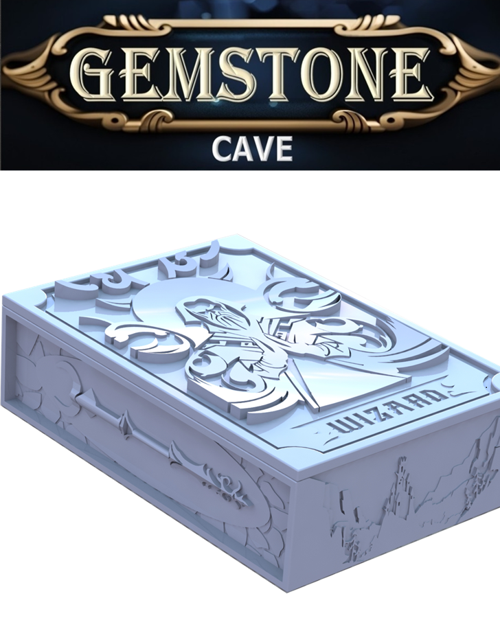 The Wizard 3D STL Dice and Cards Box RPG D20 System - madchest ...