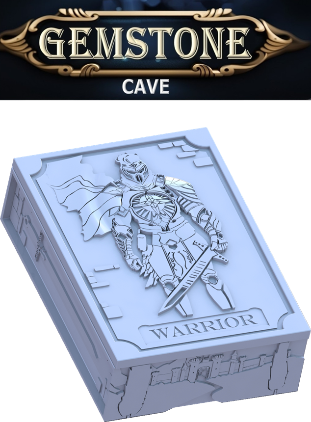 The Warrior 3D STL Dice and Cards Box RPG D20 System - madchest ...