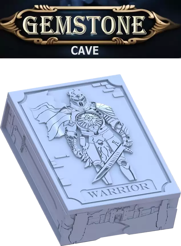 The Warrior 3D STL Dice and Cards Box RPG D20 System - madchest ...