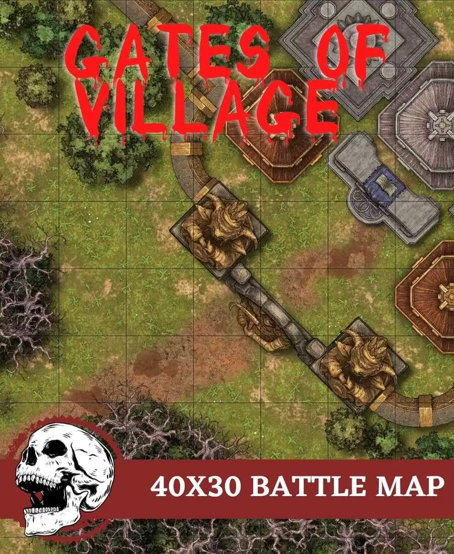 Gates of Village Map: BATTLE MAP (N0.1) - thaiamuletstore | DriveThruRPG