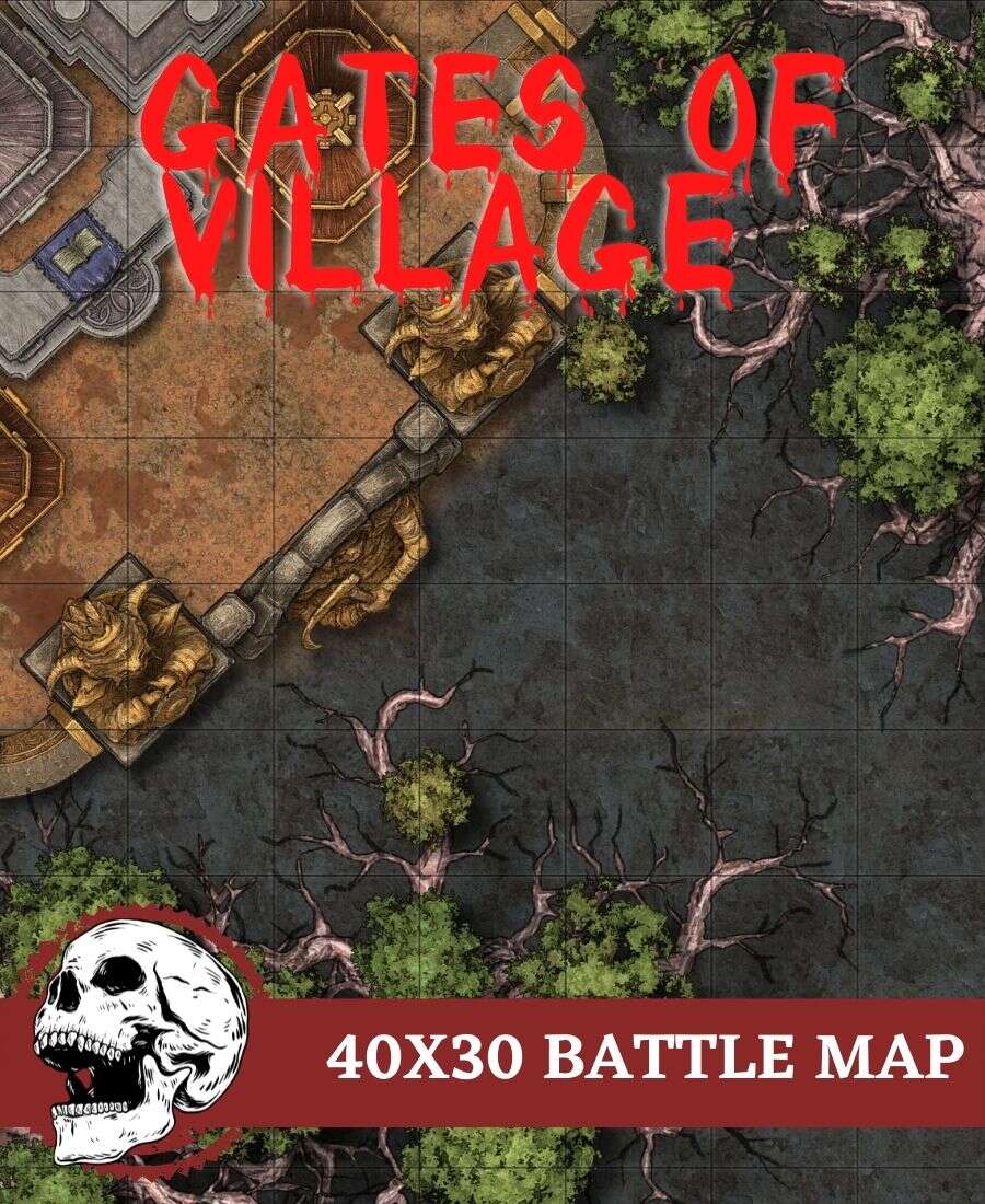 Gates of Village Map: BATTLE MAP (N0.3) - thaiamuletstore | DriveThruRPG