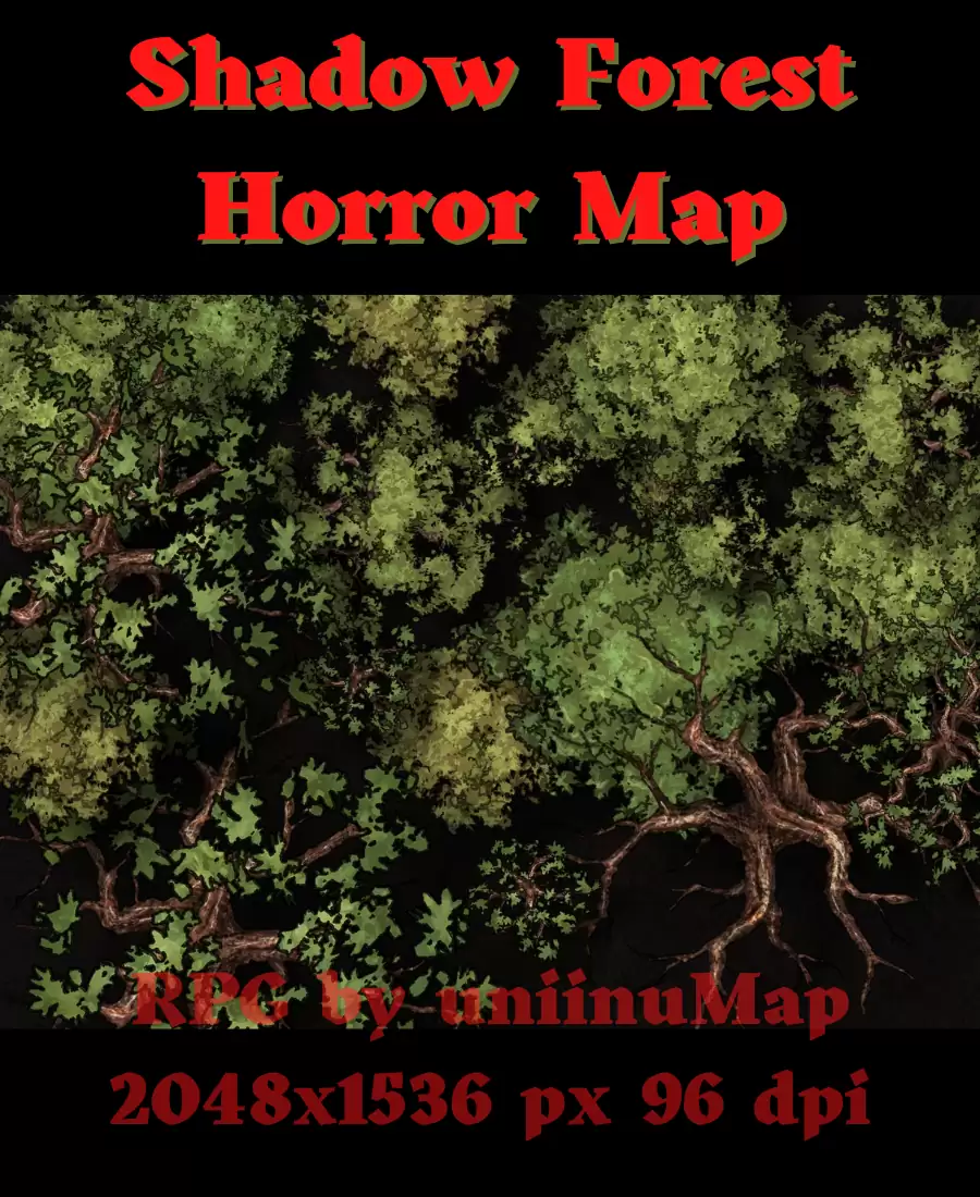 Shadow Forest Horror Map - uniinumap | DriveThruRPG