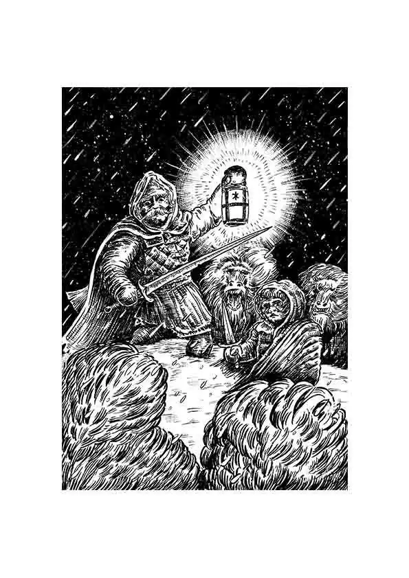 Ambush in the snow_Carlos Castilho - Ink Potion Studios | DriveThruRPG