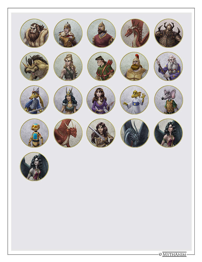 VTT Larry Elmore Tokens 01 - MythAnim | DriveThruRPG