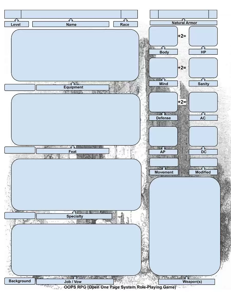 OOPS RPG (Open One Page System Role-Playing Game) - OOPS RPG | DriveThruRPG