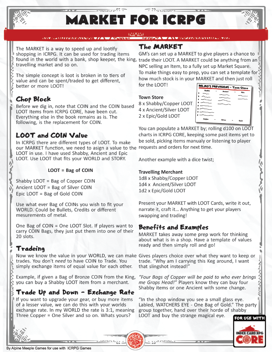 Market for ICRPG - Alpine Meeple Games | DriveThruRPG