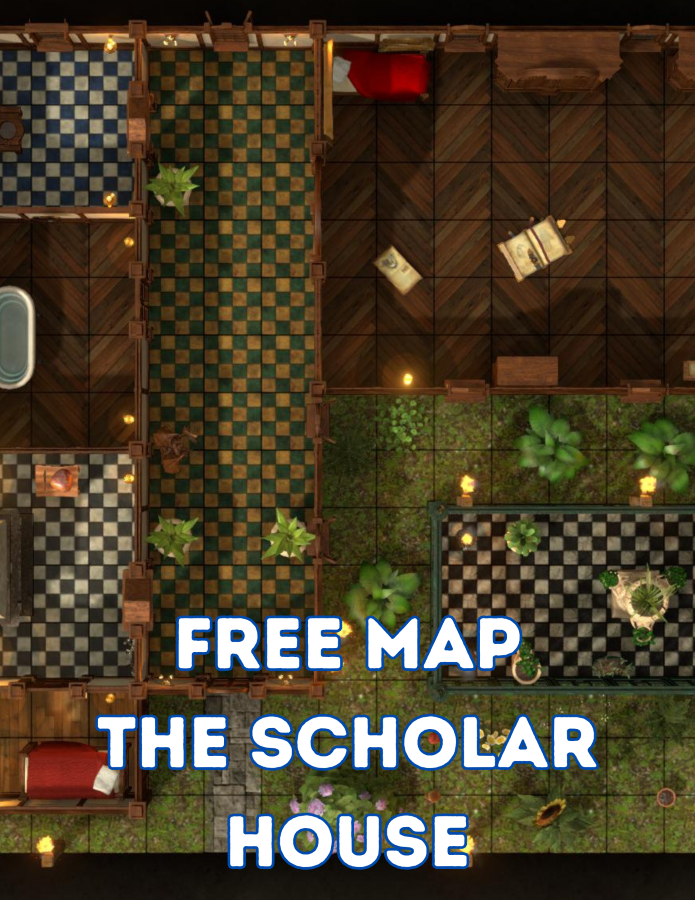 FREE MAP - THE SCHOLAR HOUSE - PlanarInk Editions | DriveThruRPG