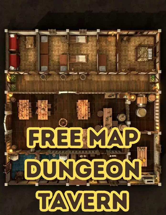 FREE MAP - DUNGEON TAVERN - PlanarInk Editions | DriveThruRPG